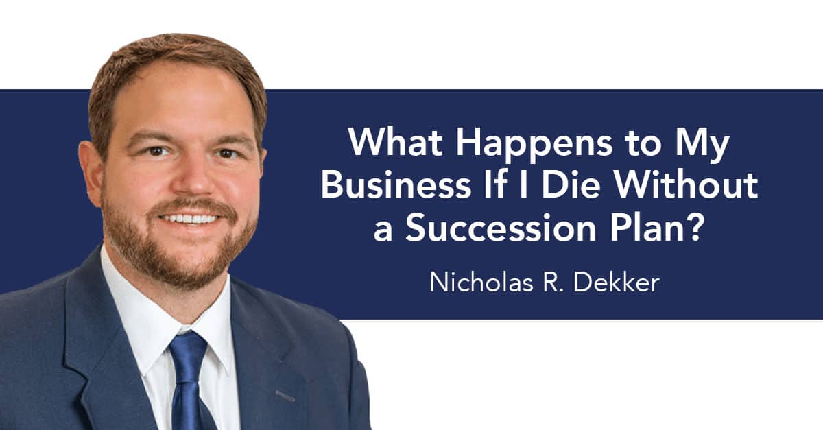 Nicholas R. Dekker – Business & Municipal Attorney | Cunningham Dalman